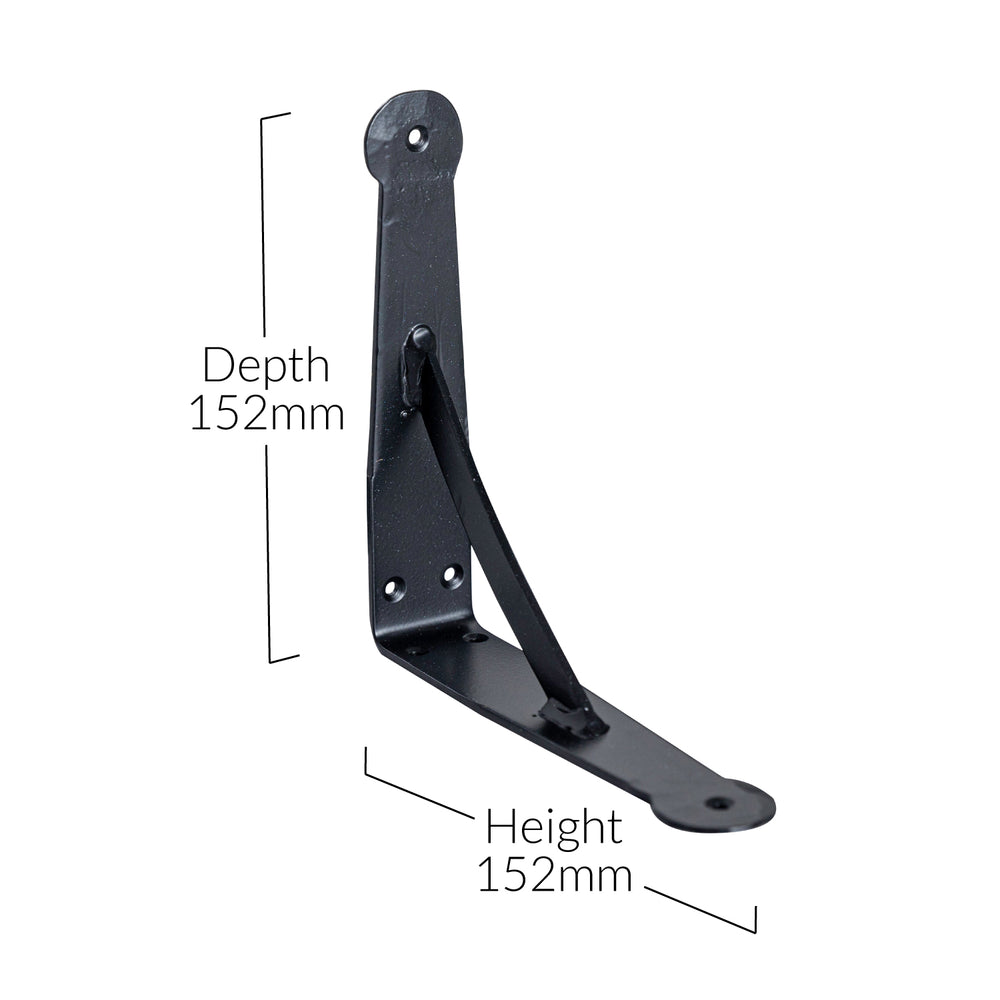 Black Hand-Forged Gallows Shelf Brackets (Pair)