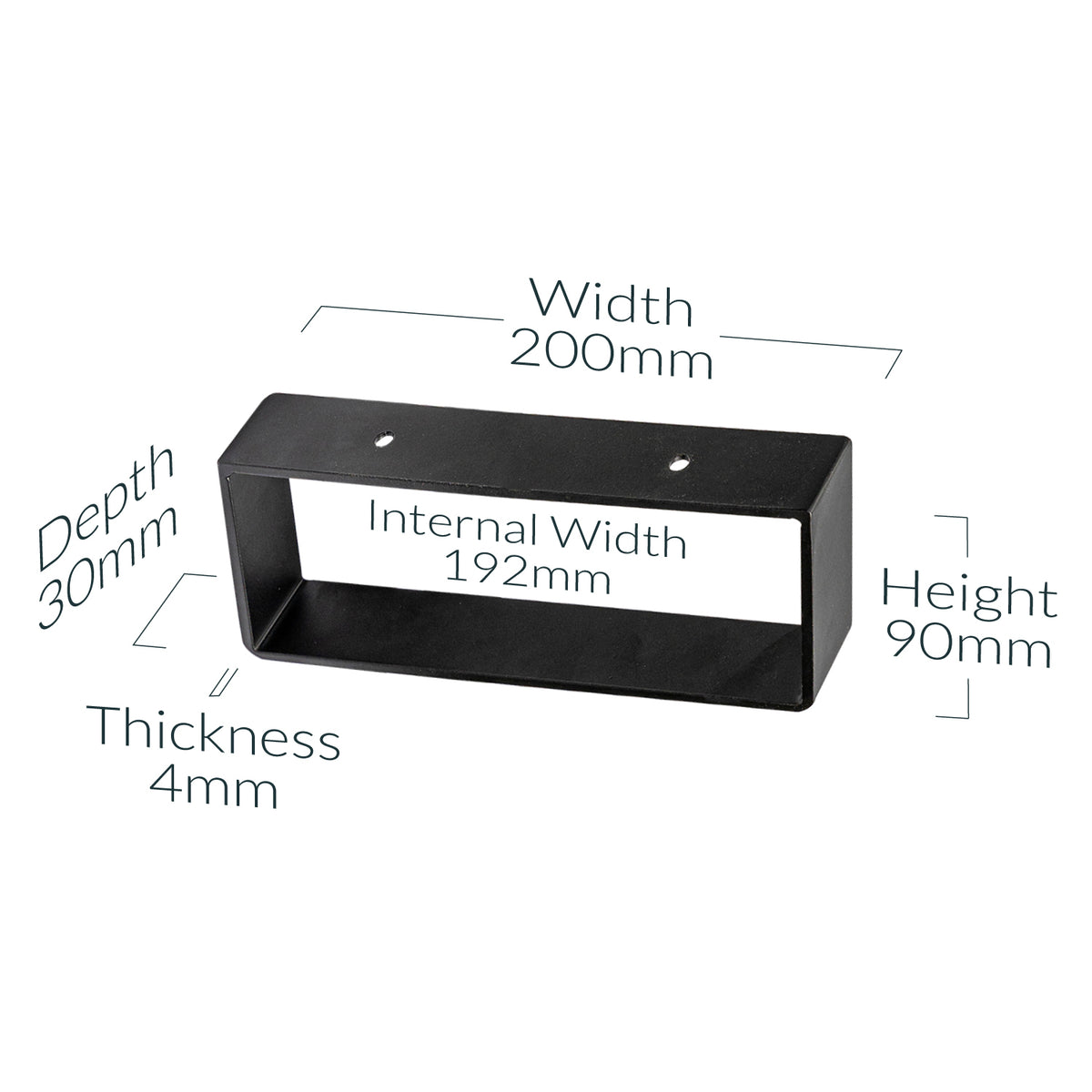 Black Monitor Stand Legs 90mm high x 200mm wide (set of 2)