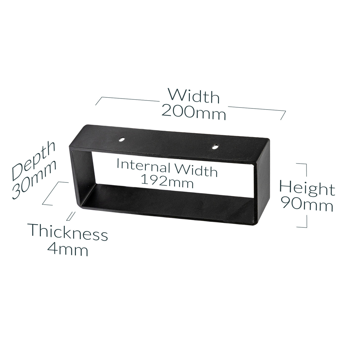 Black Monitor Stand Legs 90mm high x 200mm wide (set of 2)