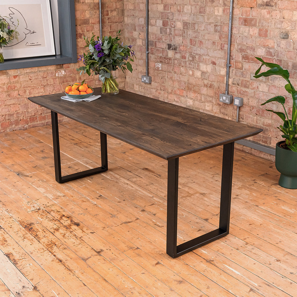 Premium Solid Oak Dining Tabletop - Charcoal