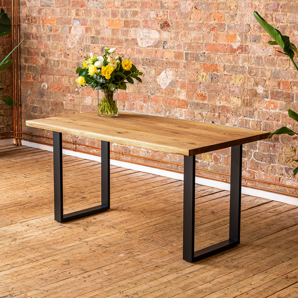 Premium Solid Oak Live Edge Dining Table