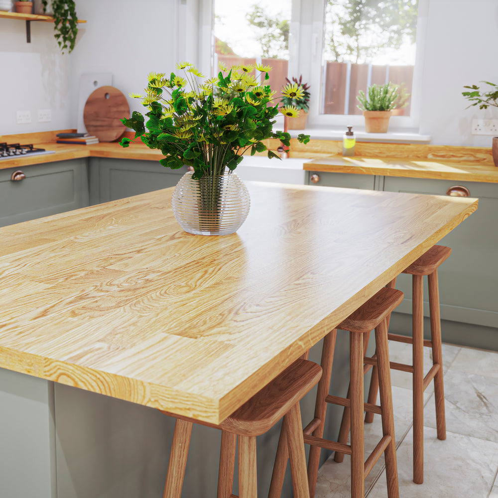 Solid Oak Worktop Upstand 3M x 80mm x 18mm