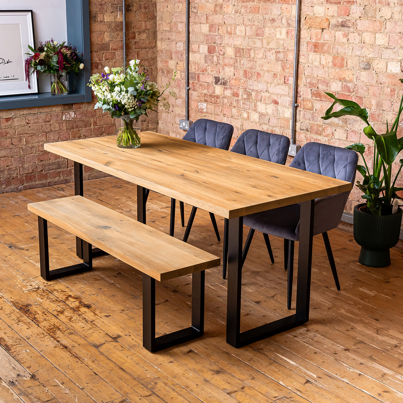 Premium Solid Oak Dining Table - Pure