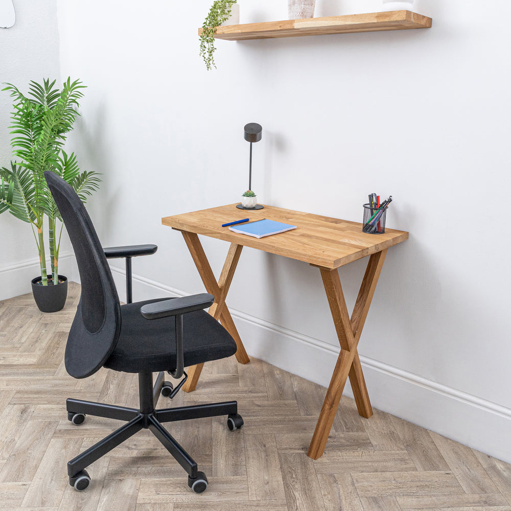 40mm Solid Oak Wooden X Legs 720mm high x 450mm deep (set of 2) Desk