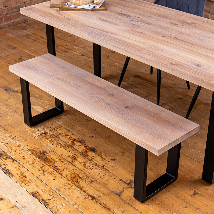 Premium Solid Oak Bench for Dining Table - White Oak