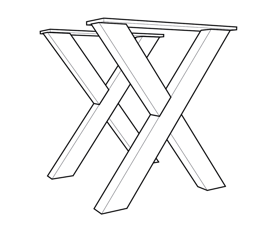 Wooden X Legs (with Wood Top) Installation Guide